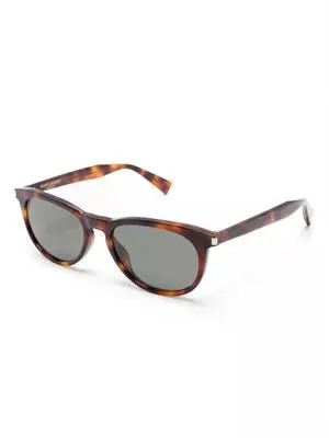 Saint Laurent Oval-frame Sunglasses - Brown
