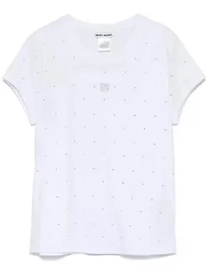 Dkny Rhinestone-embellished T-shirt - White
