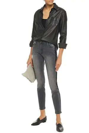 FRAME Le High Cropped Skinny Jeans - Charcoal