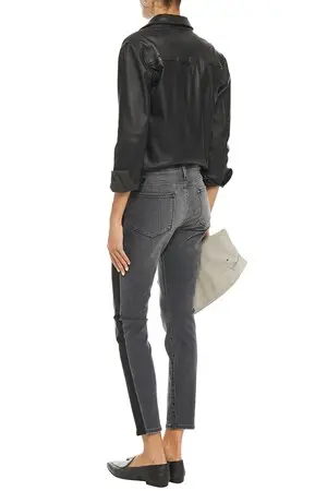 FRAME Le High Cropped Skinny Jeans - Charcoal