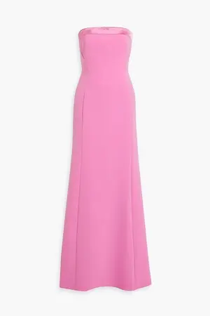 Jenny Packham Circe Satin-trimmed Strapless Crepe Gown