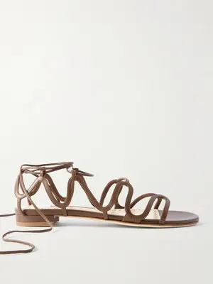 Manolo Blahnik Fawdaflat Leather Sandals