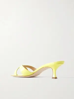 Manolo Blahnik Callamu 50 Patent-leather Mules - Yellow