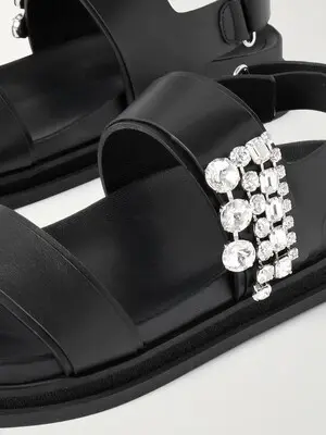 JIMMY CHOO Verity Crystal-embellished Sandals - Black
