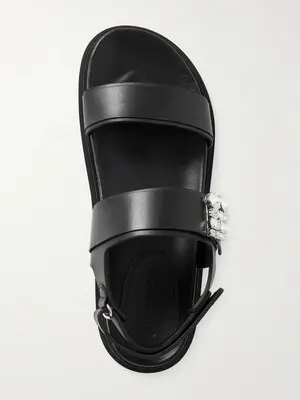 JIMMY CHOO Verity Crystal-embellished Sandals - Black