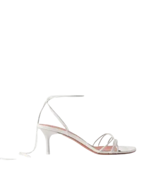 Amina Muaddi Lori Leather Sandals - White