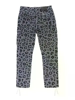 PURPLE BRAND Leopard-print Cargo Trousers