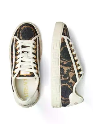 Versace Barocco Jacquard Greca Sneakers - Brown