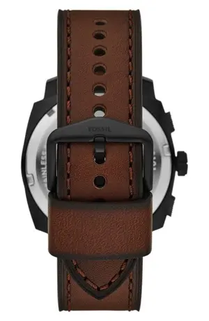 Fossil Machine Chronograph Leather Strap Watch - Brown Smoke