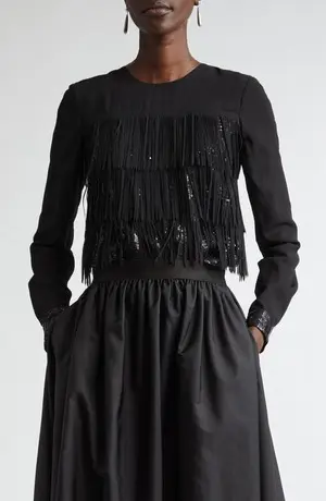 St. John Fringe & Sequin Top