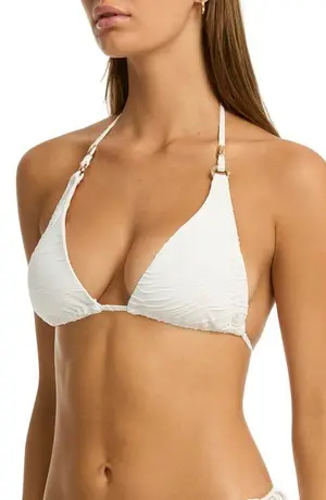 SEA LEVEL De Soleil D-cup Triangle Bikini Top - White