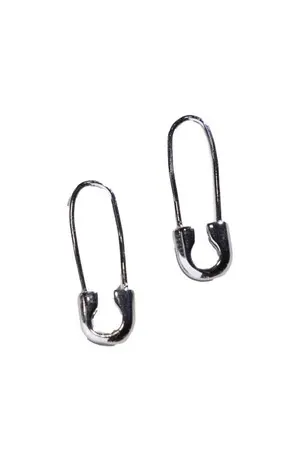 NICKEL & SUEDE Safety Pin Threader Earrings