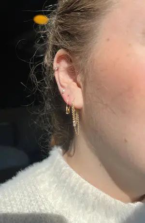 NICKEL & SUEDE Safety Pin Threader Earrings