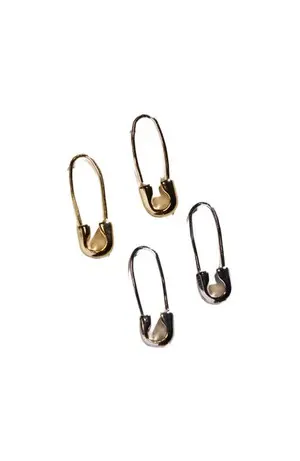 NICKEL & SUEDE Safety Pin Threader Earrings