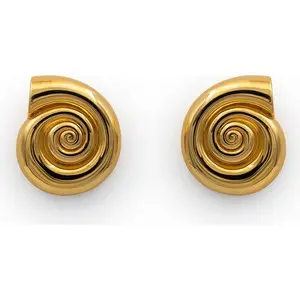 BLACK SUEDE STUDIO Mar Shell Earrings - Gold