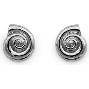 BLACK SUEDE STUDIO Mar Shell Earrings - Silver