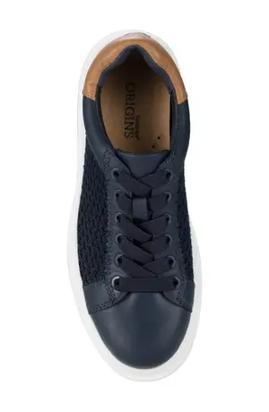 BARETRAPS Tiara Perforated Wedge Sneakers - Navy Leather