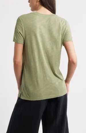 Caslon Cotton & Modal T-shirt - Olive Acorn