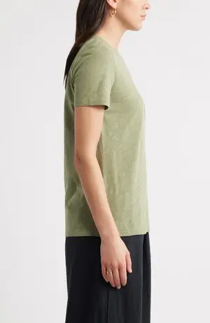 Caslon Cotton & Modal T-shirt - Olive Acorn