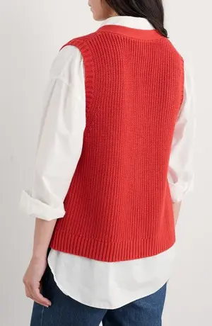 SEASALT CORNWALL Swanpool Ribbed Sweater Vest