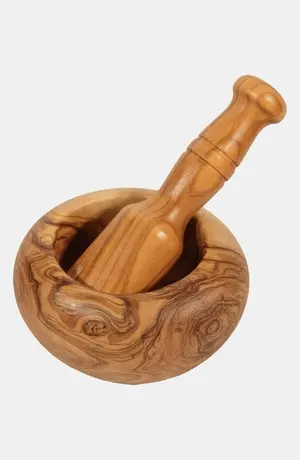 BERARD Handcrafted Olivewood Mortar And Pestle Set - None