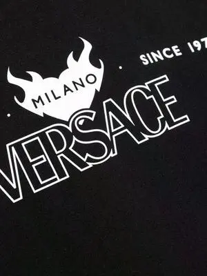 Versace Printed Cotton-jersey T-shirt - Black