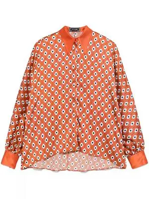 STYLAND Floral-print Shirt - Orange