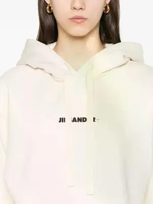 JIL SANDER Logo-print Hoodie - Neutrals