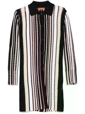 Missoni Striped Knit Coat - Black