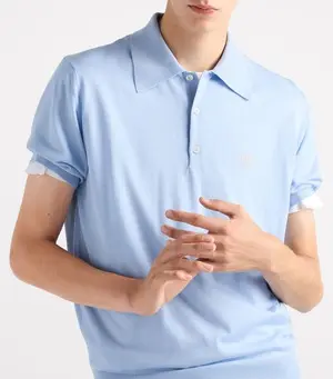 Prada Superfine Fleece Wool Polo Shirt - Turquoise