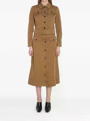 Saint Laurent Cropped Twill Jacket - Brown