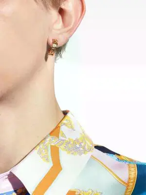 Versace Logo-lettering Hoop Earrings - Gold