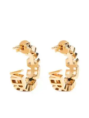Versace Logo-lettering Hoop Earrings - Gold
