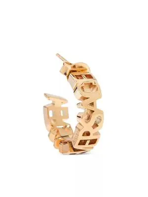 Versace Logo-lettering Hoop Earrings - Gold