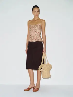 REFORMATION Genevieve Lace Top - Pink
