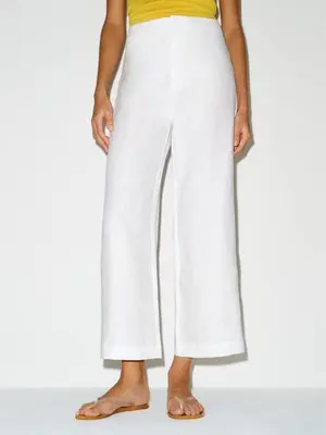 REFORMATION Joni Linen Cropped Pant - Ivory