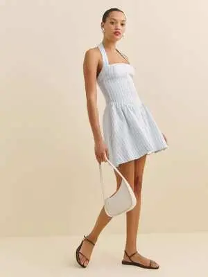 REFORMATION Mariela Linen Mini Dress - Ivory