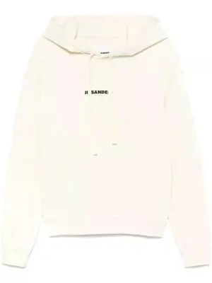 JIL SANDER Logo-print Hoodie - Neutrals