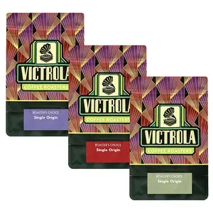 GOCOFFEEGO Victrola Triple Revolving Single Origin Roaster's Choice Set - Brown