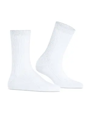 Falke Shiny Ribbed Socks - White