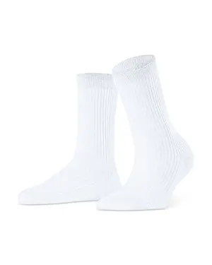 Falke Shiny Ribbed Socks - White