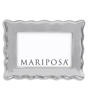 MARIPOSA Wavy Engravable Picture Frame, 4 X 6 - Silver