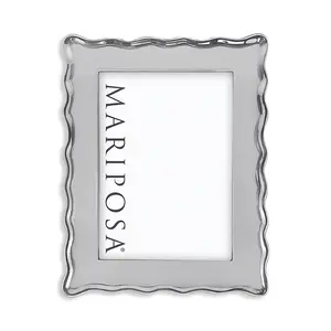 MARIPOSA Wavy Engravable Picture Frame, 5 X 7 - Silver