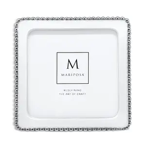 MARIPOSA Beaded Picture Frame, 5 X 5 - White