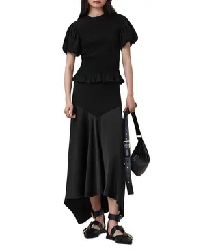 ALLSAINTS Pia Satin Midi Skirt