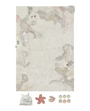 LORENA CANALS Sea Wonders Washable Play Seabed Area Rug, 4'7 X 6'7 - Natural