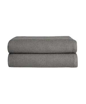Cozy Earth Waffle Bath Sheets, Set Of 2 - Charcoal