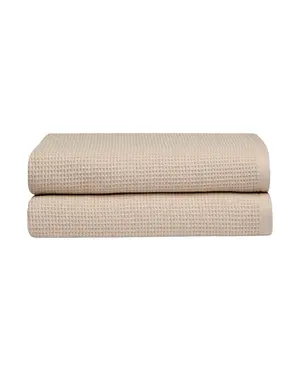 Cozy Earth Waffle Bath Sheets, Set Of 2 - Sand
