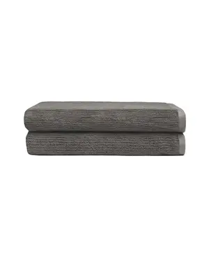 Cozy Earth Ribbed Terry Bath Sheets, Set Of 2 - Charcoal