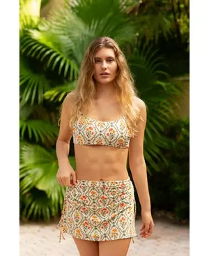 HERMOZA Mindy Swim Skirt - Tile Floral